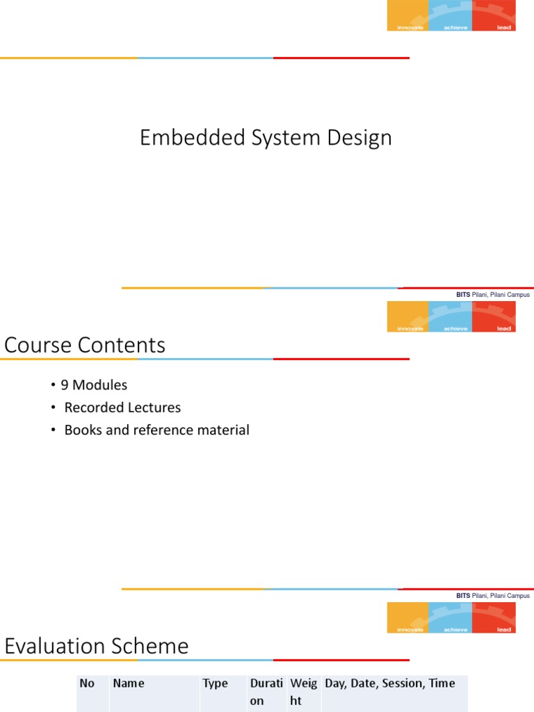 Embedded System Design: BITS Pilani, Pilani Campus | PDF | Embedded ...
