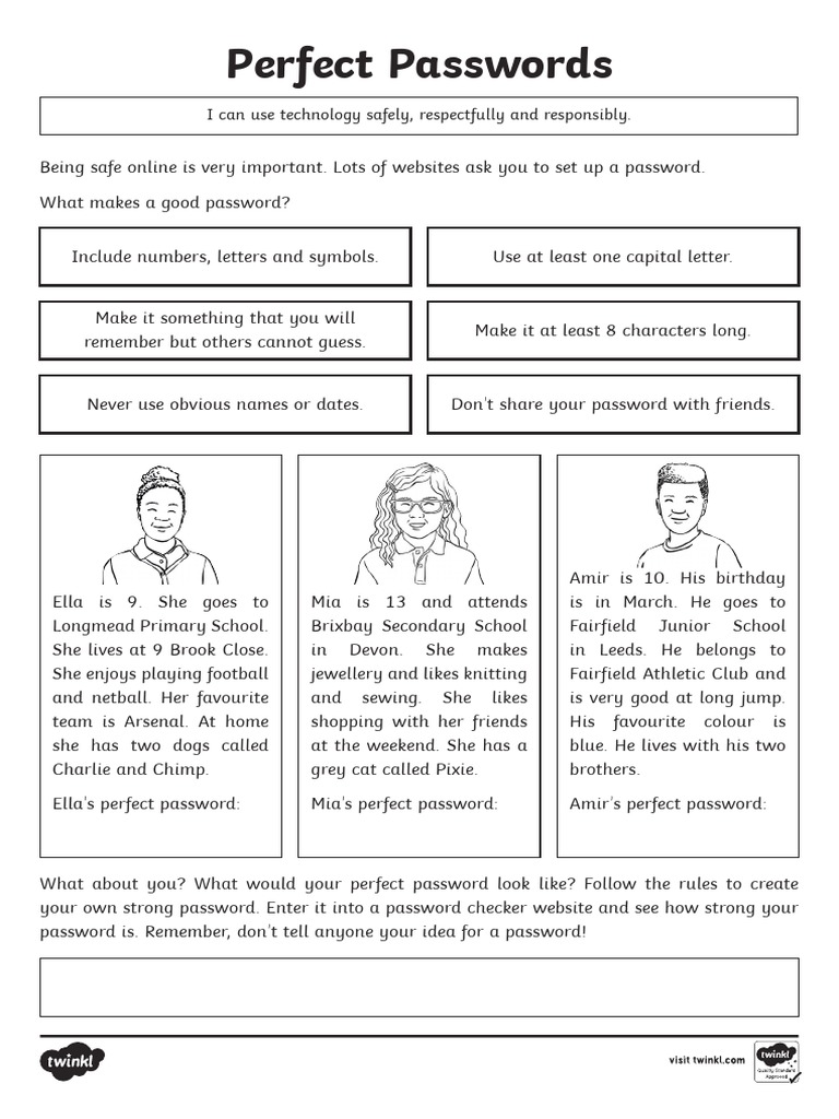 Perfect Password Activity | PDF