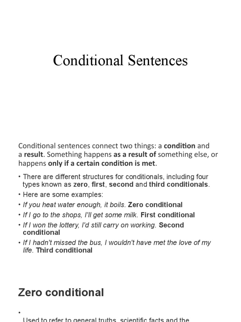 Conditional Sentences | Download Free PDF | Linguistic Morphology | Grammar