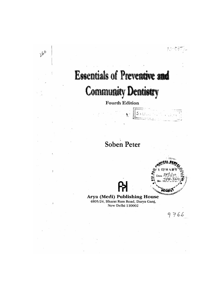 Soben Peter: Fourth Edition | PDF | Public Health | Dentistry