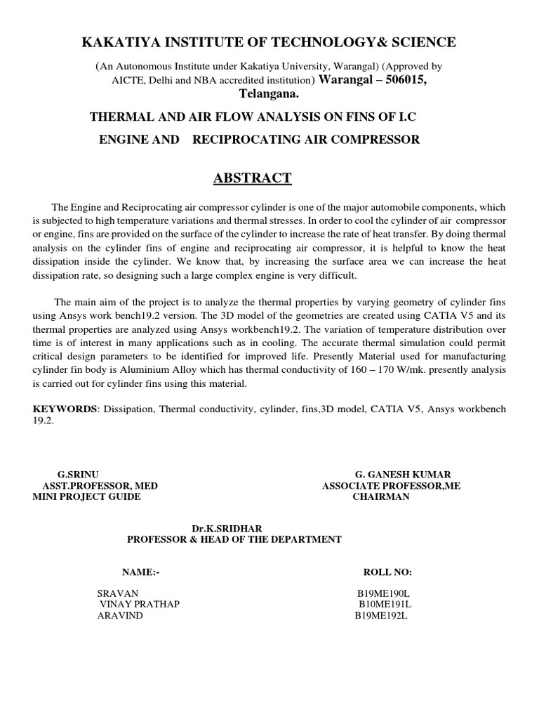 Mini Project Abstract | PDF | Heat Transfer | Physics