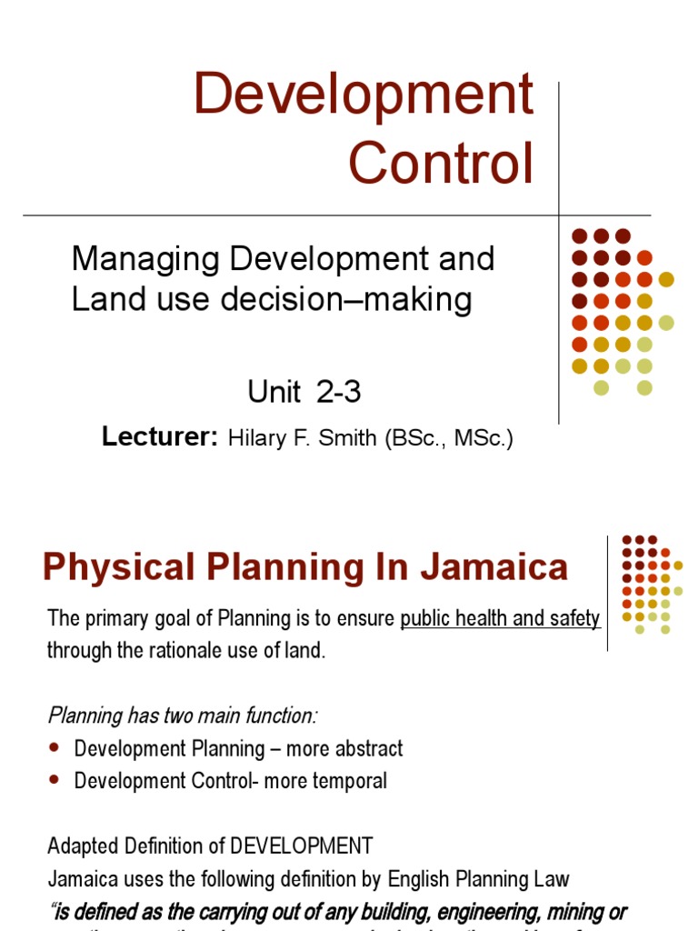 UNIT 2-3 DC Lecture (1) Developmental Control | PDF | Land Use ...