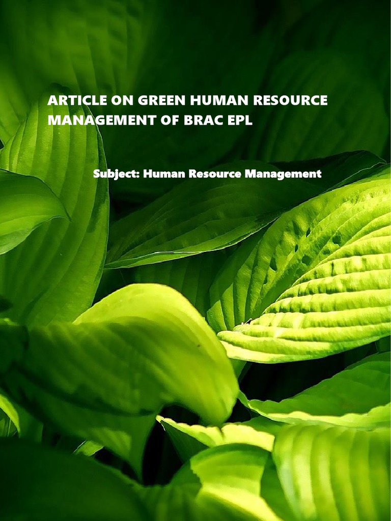 Green Human Resource Management Practice | PDF | Performance Appraisal ...