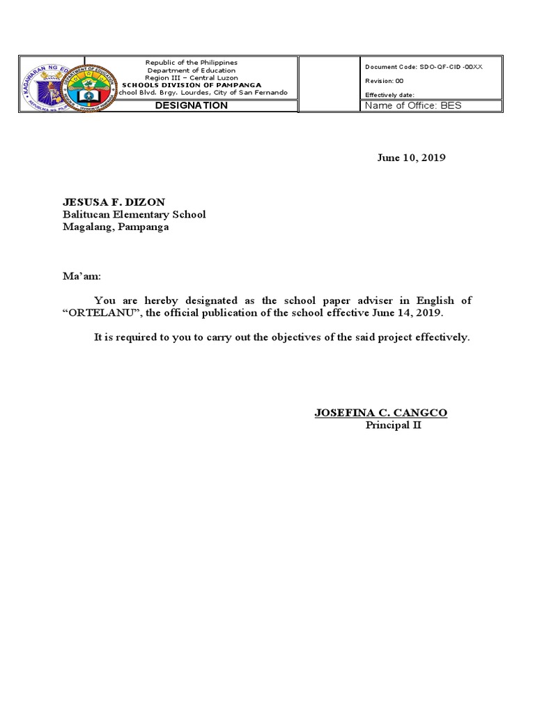 Designation As SPA at BES.2015 | PDF