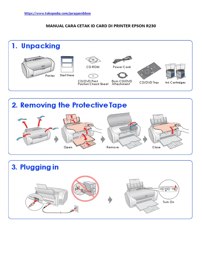 Epson R230 ID Card Printing Guide | PDF | Printer (Computing ...