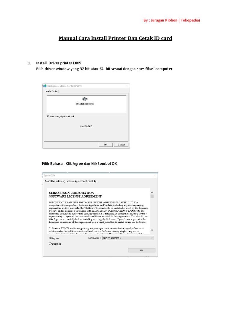 Manual Print Id Card L800-L801-L805 Dan L850 | PDF | Komputer