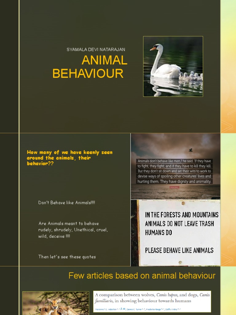 Animal Behaviour - Syamala Devi Natarajan - 1 | PDF | Ethology ...