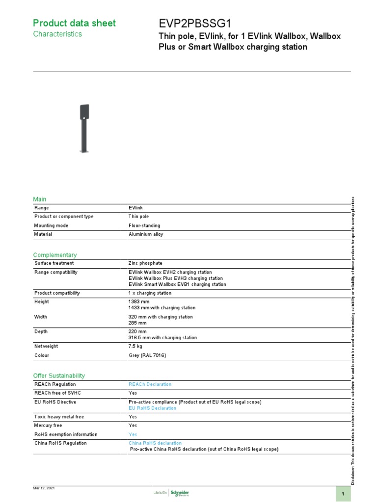 EVlink Wallbox - EVP2PBSSG1 | PDF