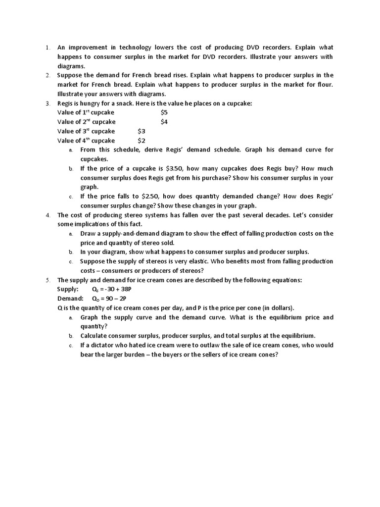 Tutorial 6 Solutions | PDF | Economic Surplus | Supply (Economics)
