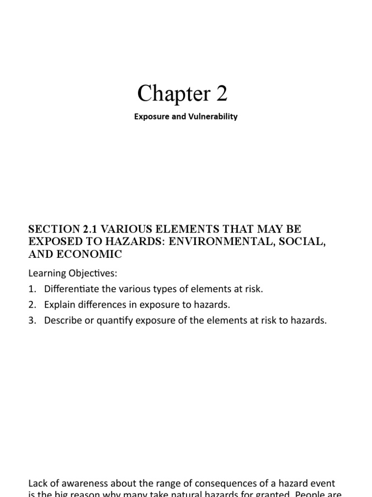 Understanding Exposure and Vulnerability | PDF | Hazards | Risk