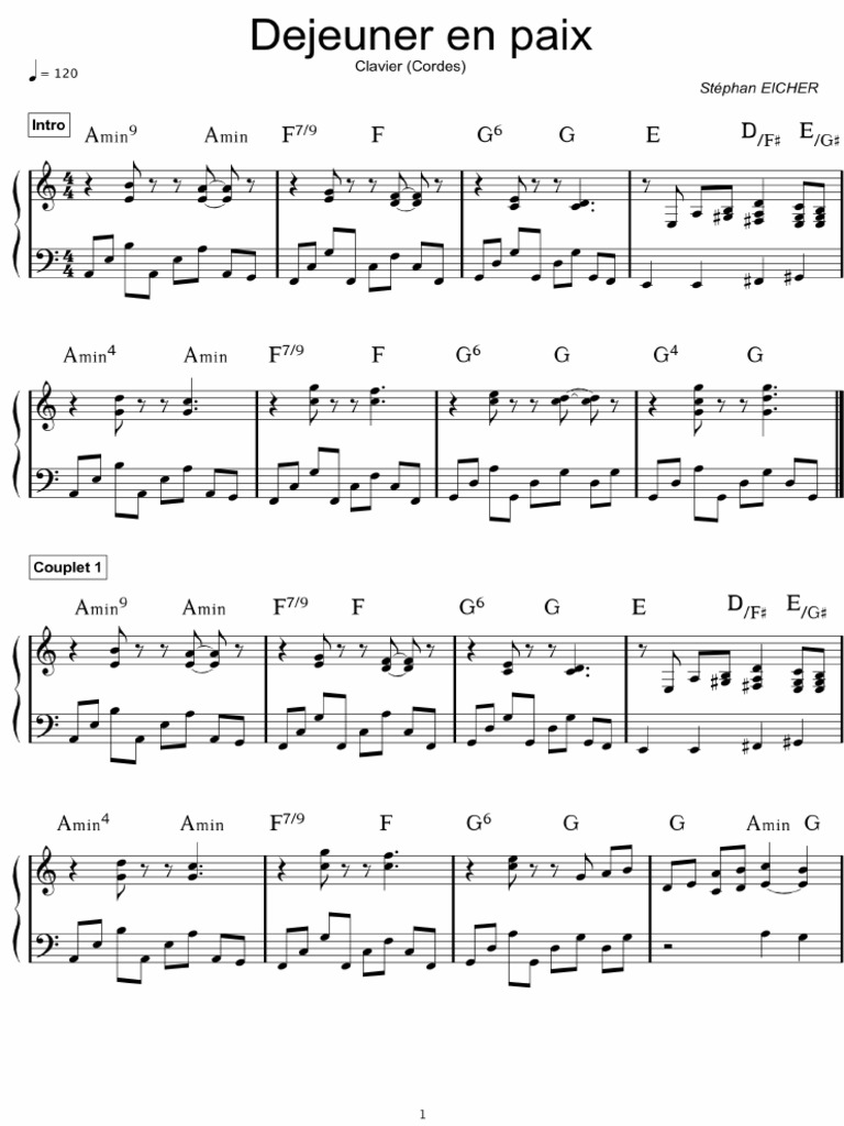 Stephan Eicher - Dejeuner en Paix (Am) | PDF