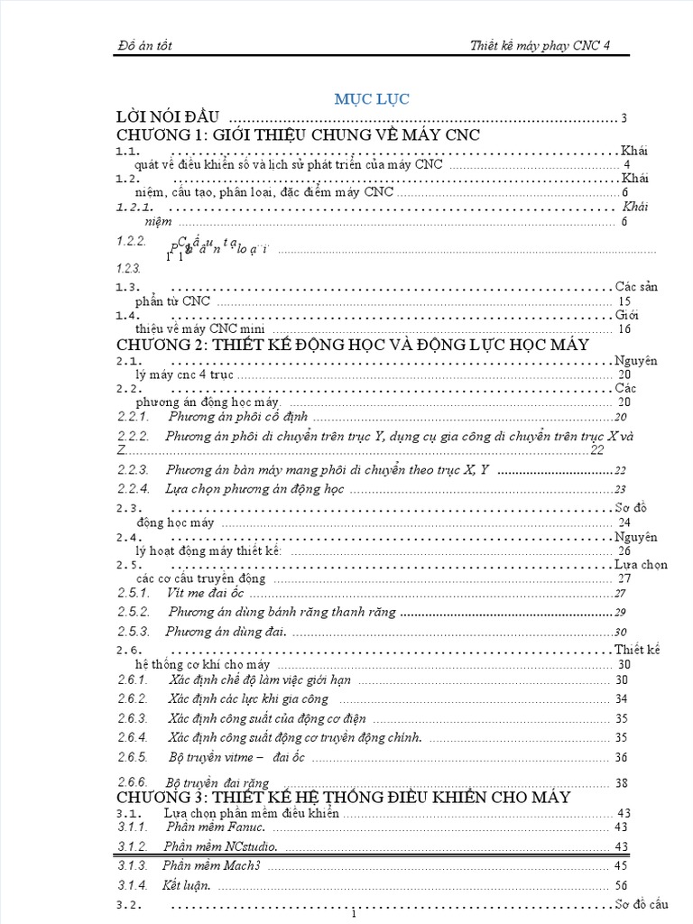 PDF Thuyet Minh Do An Tot Nghiep Thiet Ke Mo Hinh May Phay CNC 4 Trucpdf | PDF