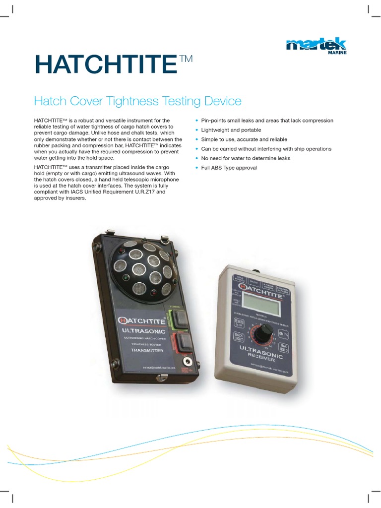 HatchTite: Ultrasonic Hatch Cover Tester | PDF | Ultrasound | Microphone