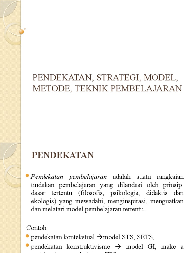 Pendekatan, Strategi, Model, Metode | PDF
