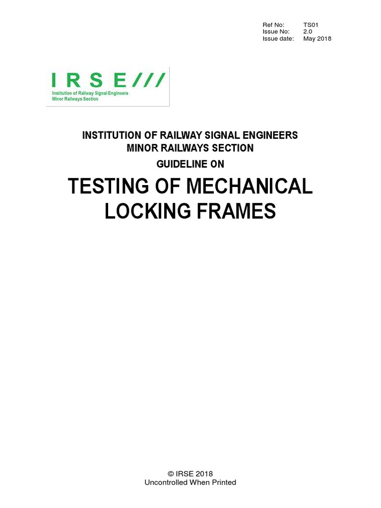 TS01 Mechanical Locking Testing v2 | PDF | Rail Transport
