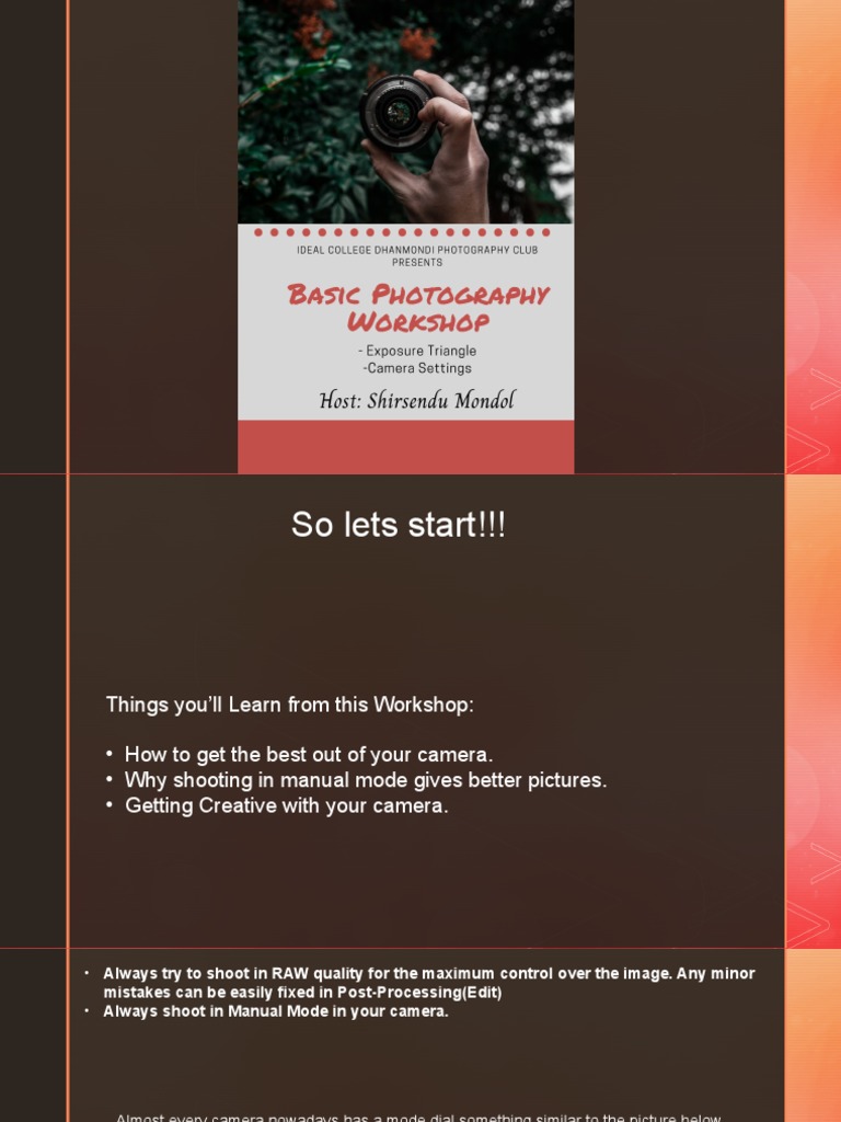 Basic Photography Workshop | PDF
