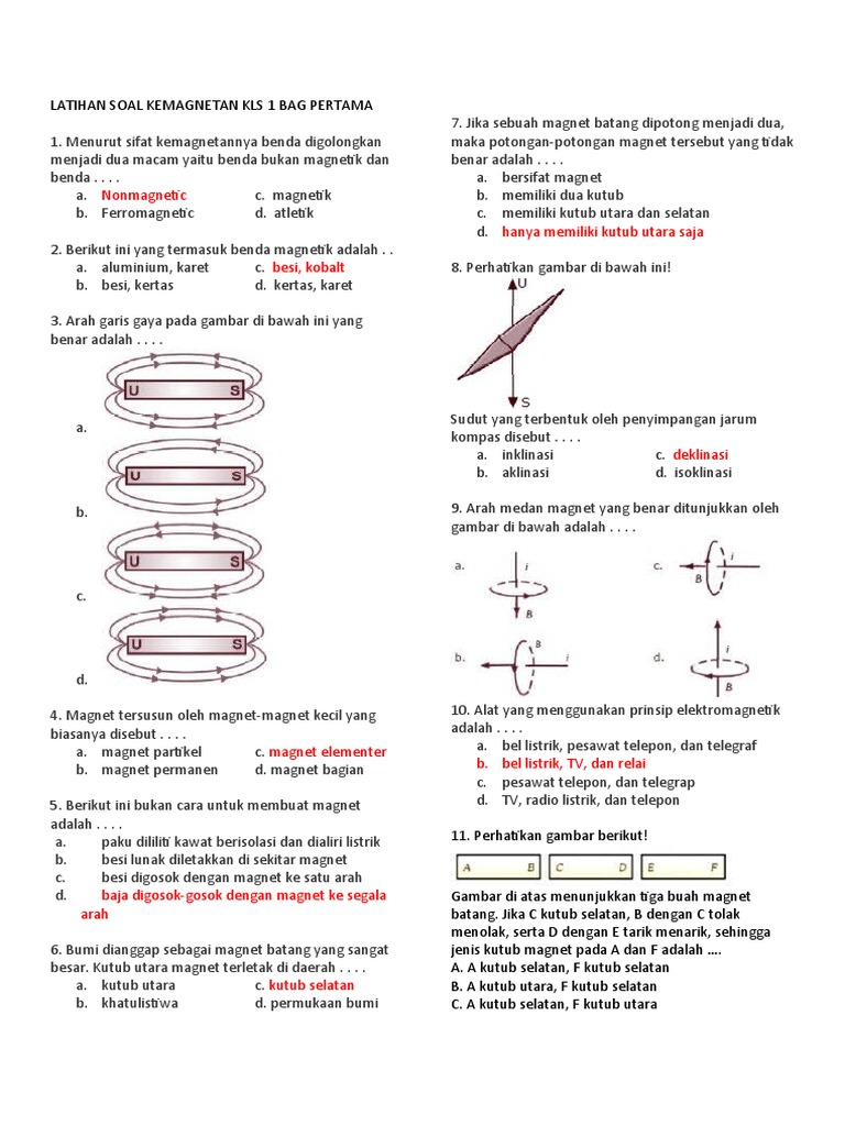 Latihan Soal Kemagnetan | PDF | Sains & Matematika