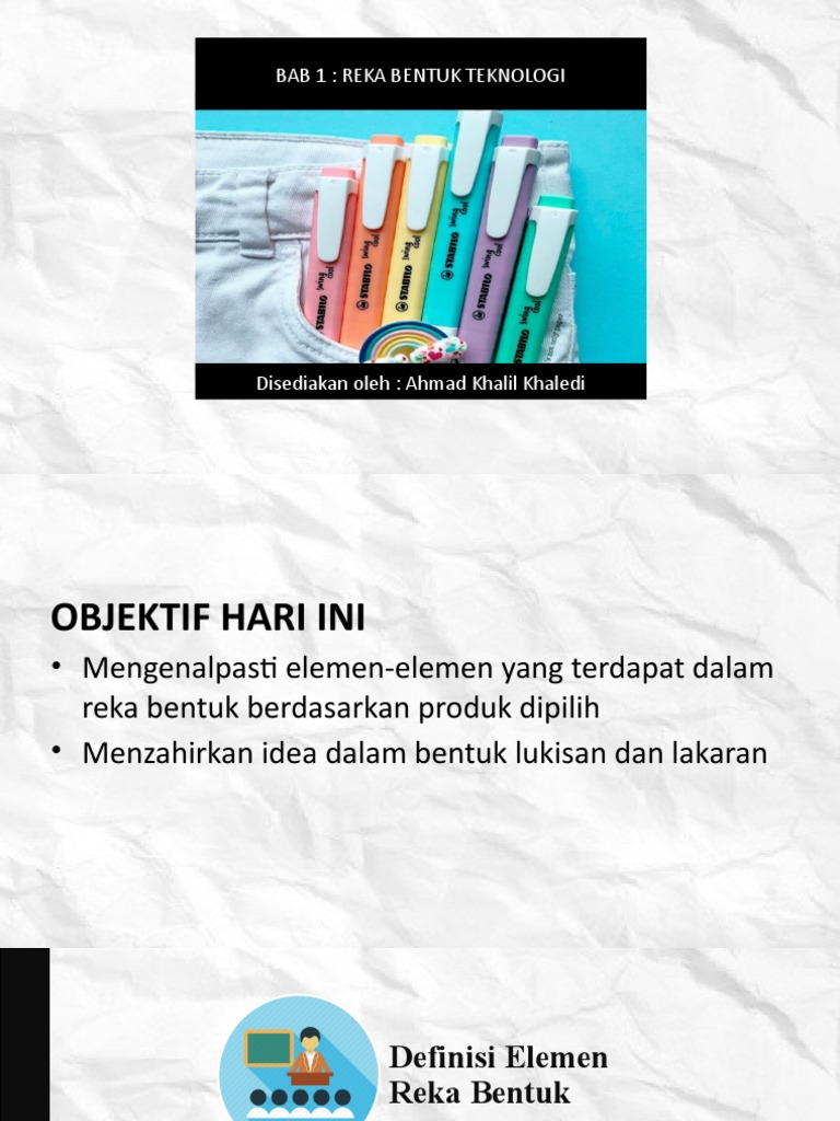 Presentation RBT Tingkatan 1 BAB 1 Teknologi Reka Bentuk | PDF