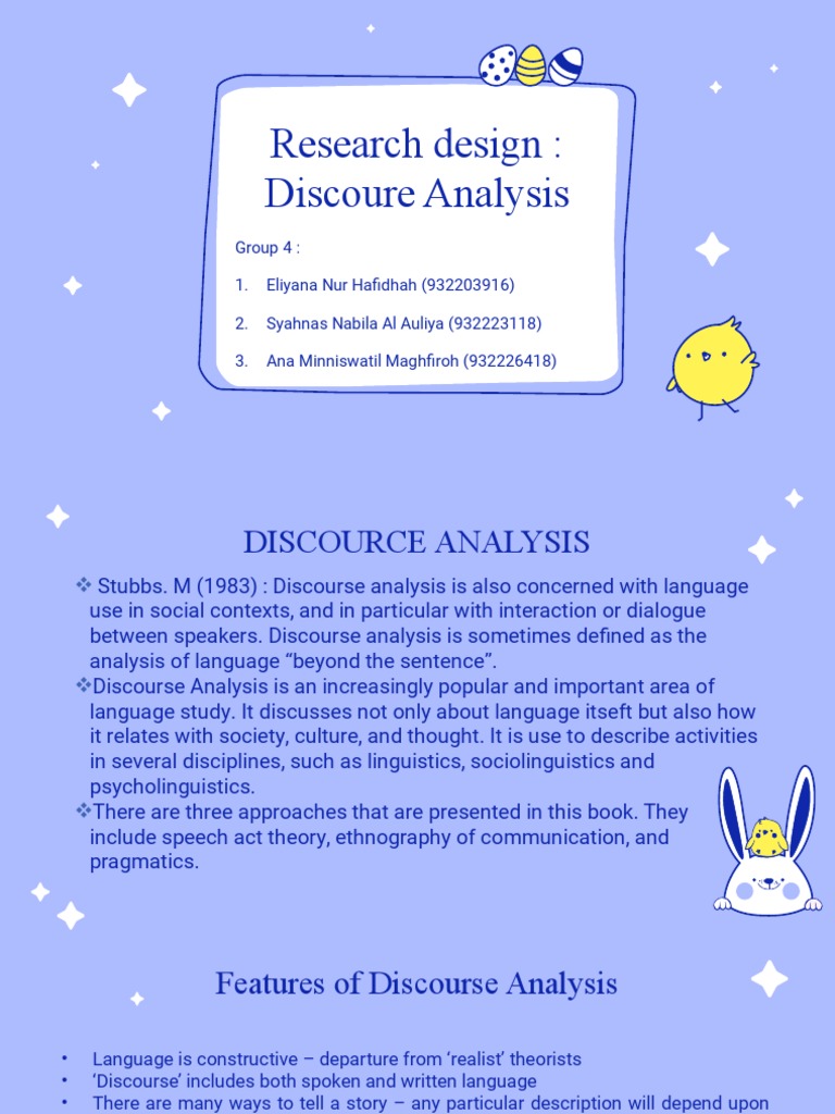 Research Design: Discoure Analysis | PDF | Analysis | Discourse