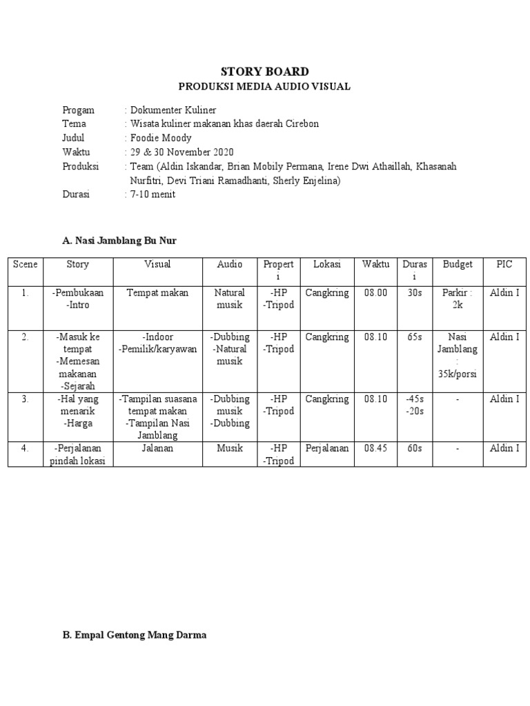 Contoh Storyboard | PDF
