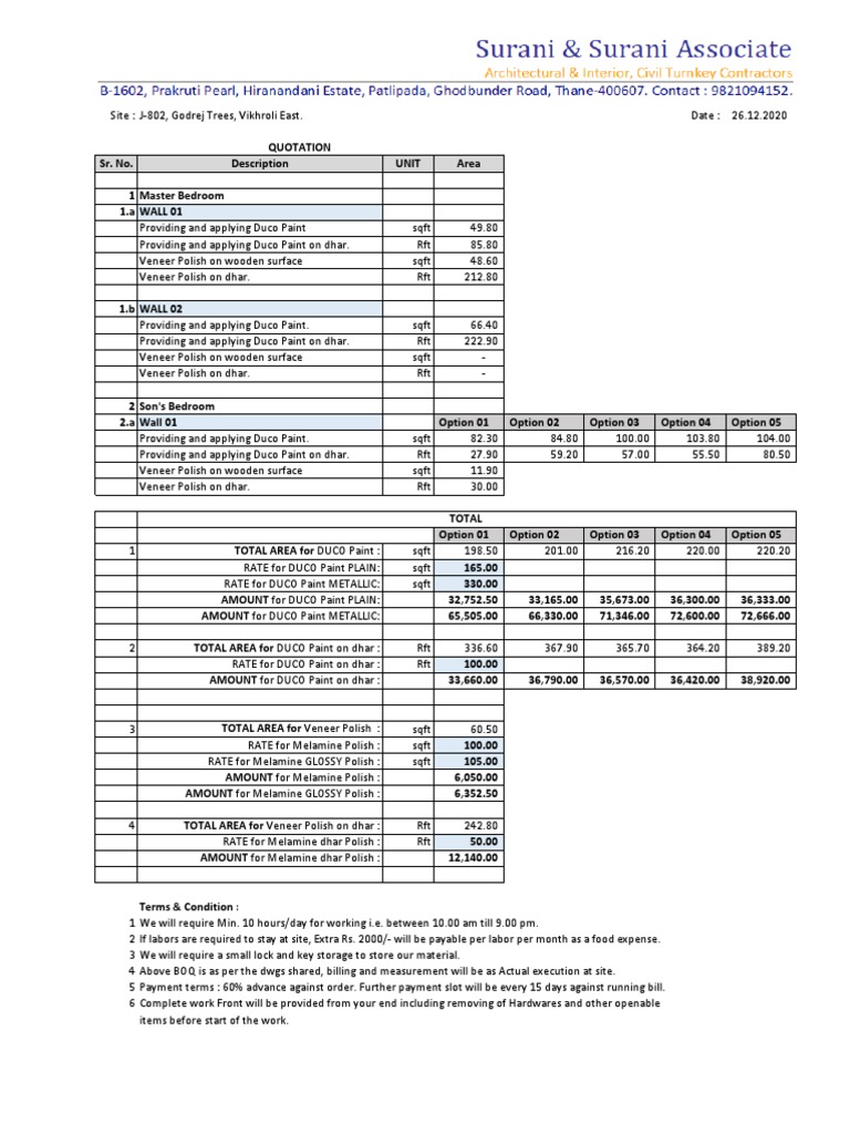 Painting Works Quotation | PDF | Paint | Nature