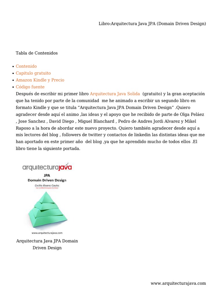 Libro - Arquitectura Java JPA (Domain Driven Design) | PDF