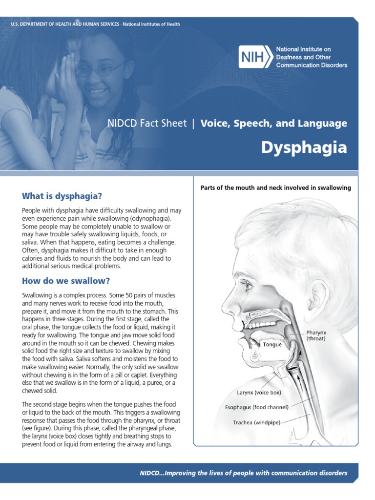 Dysphagia: NIDCD Fact Sheet - Voice, Speech, and Language | PDF ...