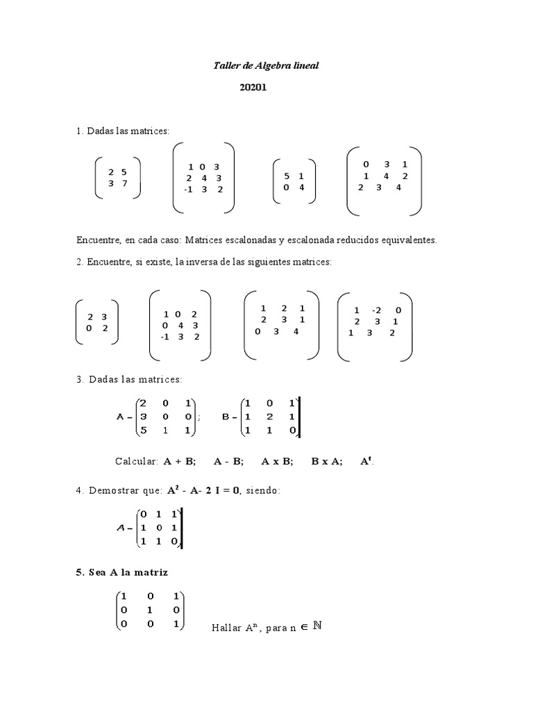 Matrices Equivalentes en Álgebra Lineal | PDF | Matriz (Matemáticas ...