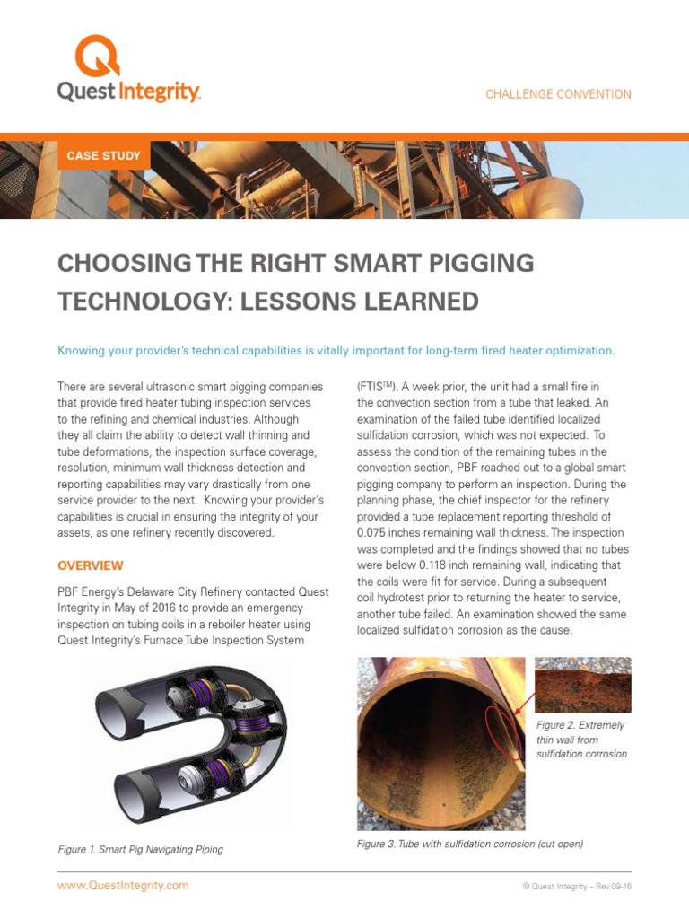 Choosing The Right Smart Pigging Technology: Lessons Learned | PDF ...