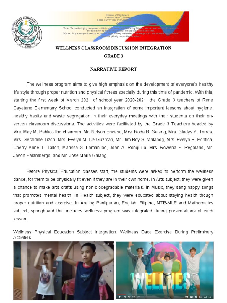 Narrative Report Classroom Integrations GR 3 | PDF | Physical Education ...