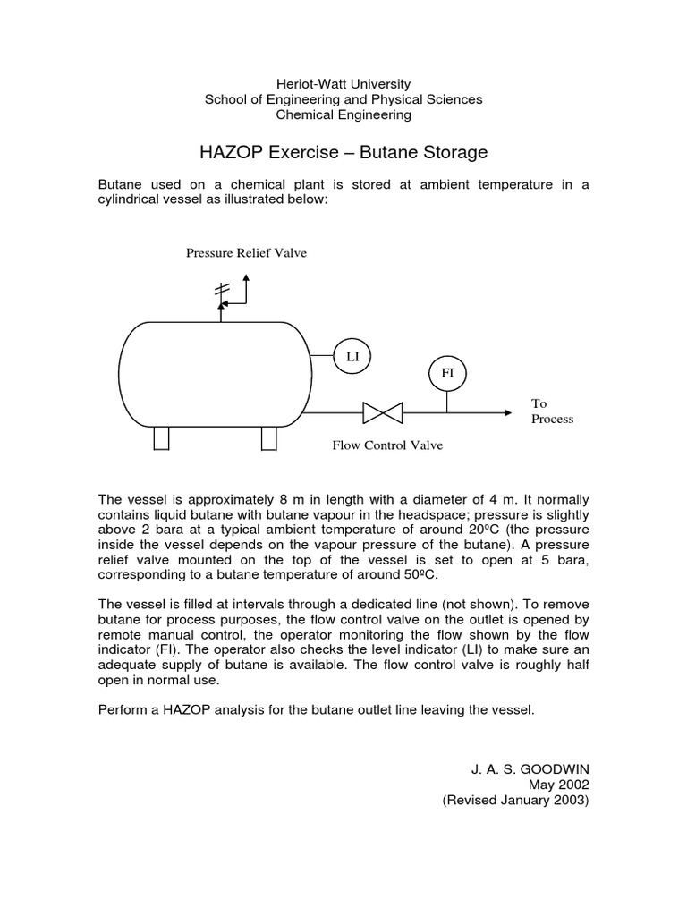 HAZOP Analysis for Butane Storage | PDF