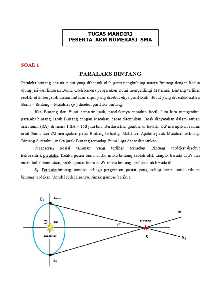 Memahami Paralaks Bintang dan Jaraknya | PDF
