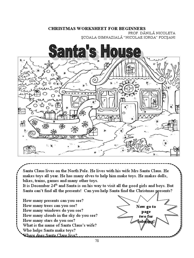 Finding Christmas Cheer: A Worksheet to Help Santa Claus Locate Lost ...