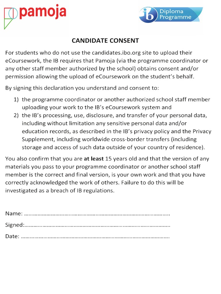 CANDIDATE CONSENT Pamoja Template-1 | PDF