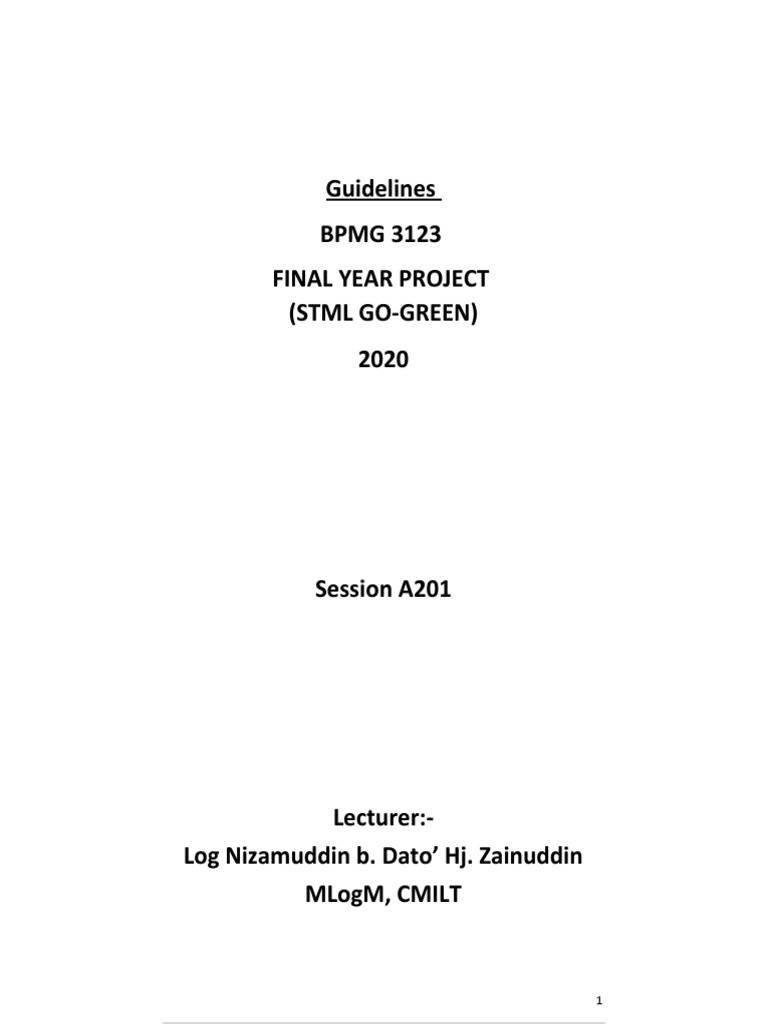 Final Year Project Guidelines 2020 | PDF | Data Analysis | Thesis