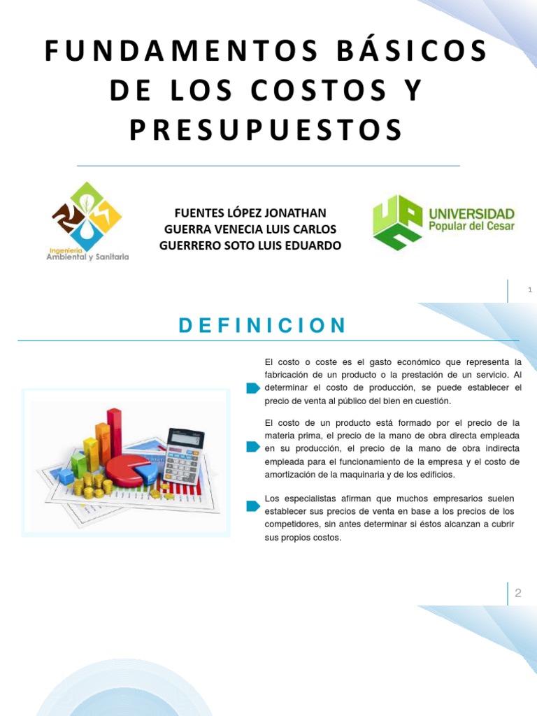 Diapositivas de Costos y Preupuestos de La Unidad 1. Fundamentos Básicos de Los Costos y ...