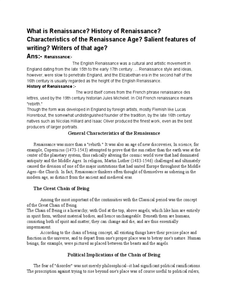 Renaissance Age | PDF | Renaissance | English Renaissance