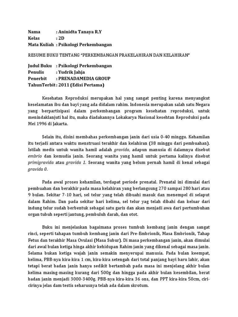 TUGAS RESUME Buku Life-Span | PDF