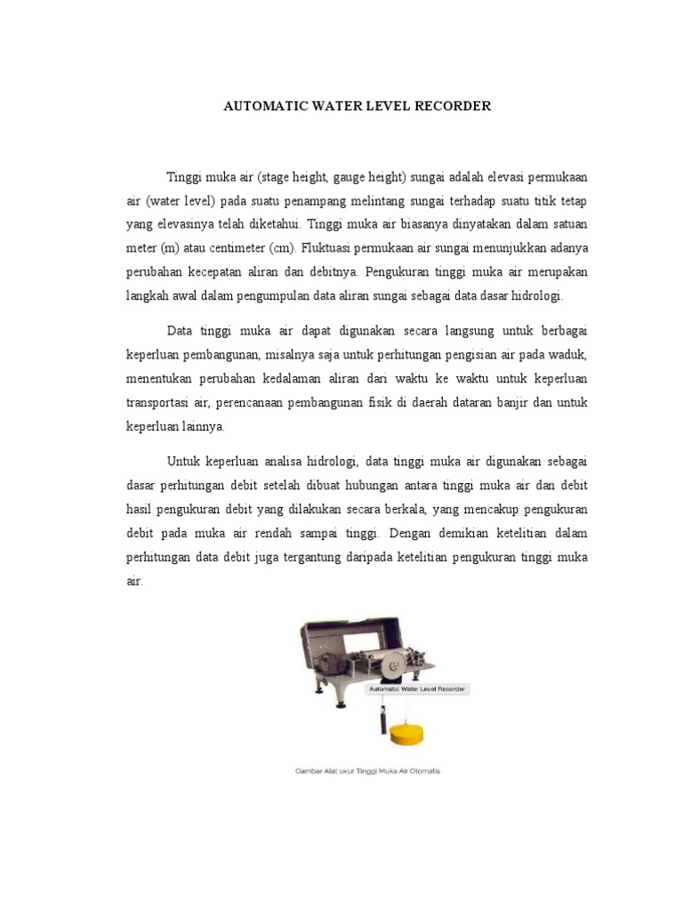 Automatic Water Level Recorder | PDF