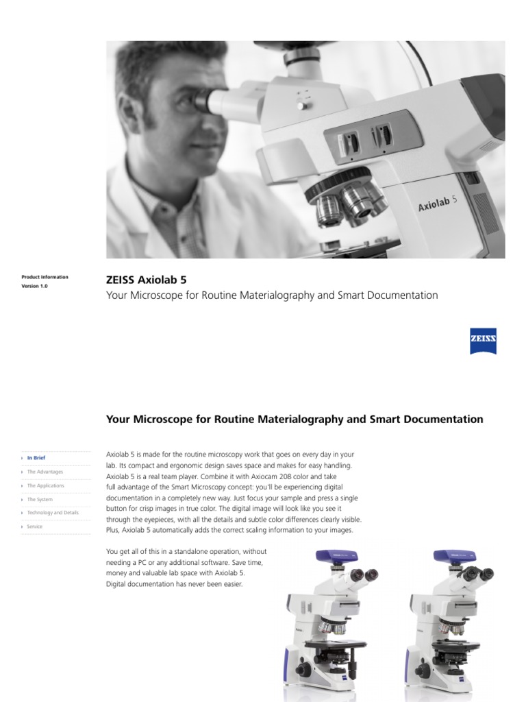 EN Product-Information Axiolab-5-MAT Rel1.0 | PDF | Microscope | Microscopy