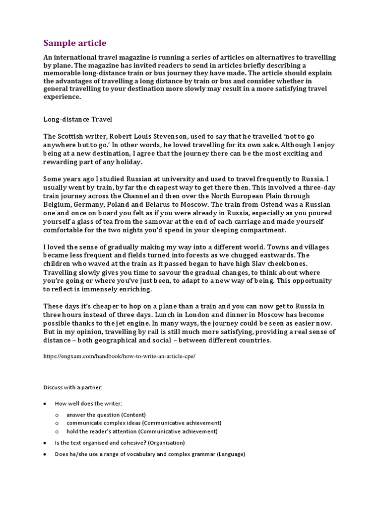 Sample Article - Travel | PDF | Russia | World Politics