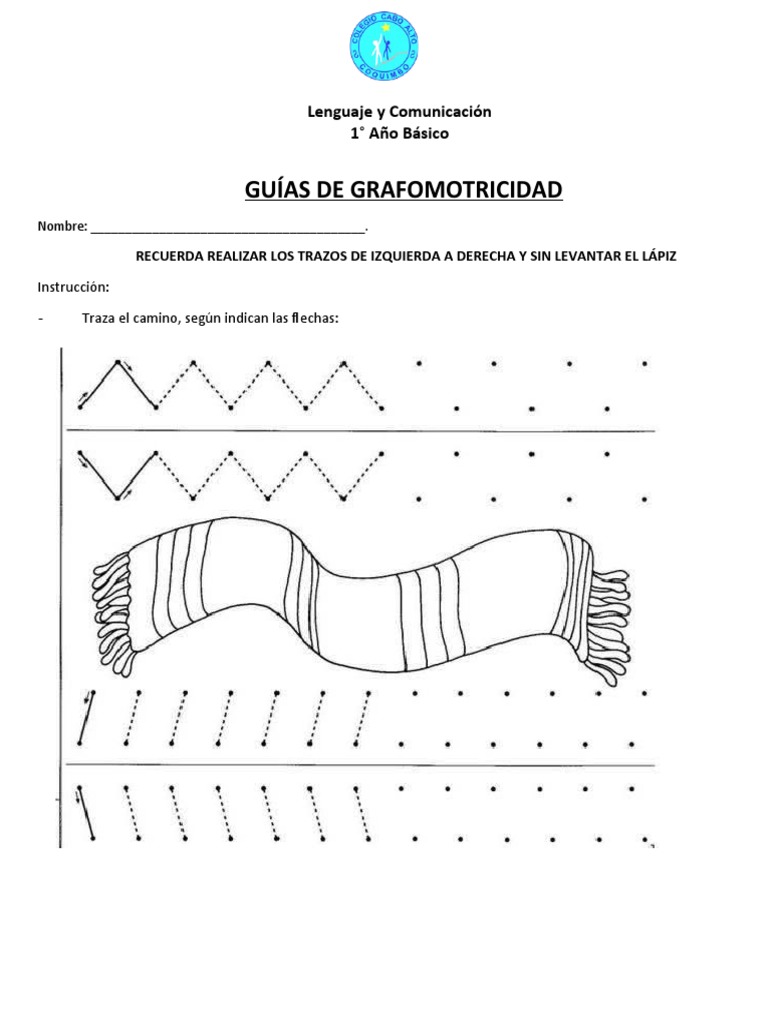 Guías de Grafomotricidad para 1° Básico | PDF