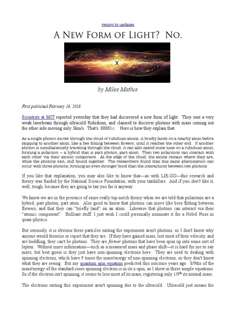 MIT Light Discovery Debunked | PDF | Spin (Physics) | Electron