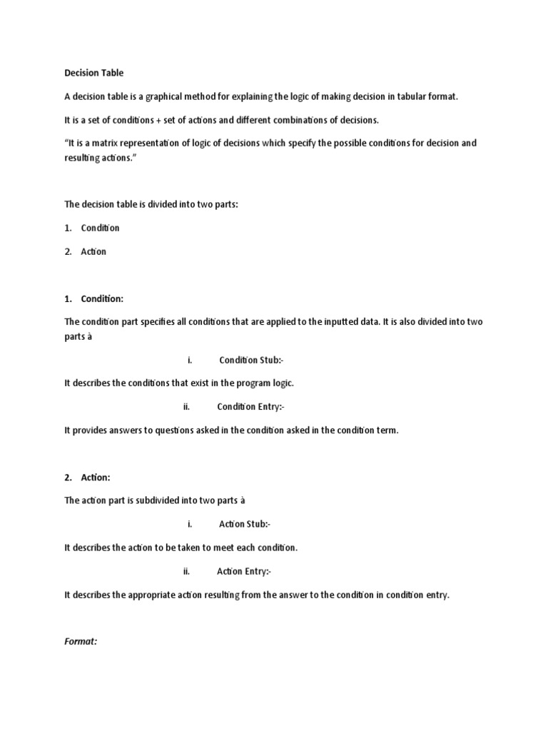 Decision Tables | PDF