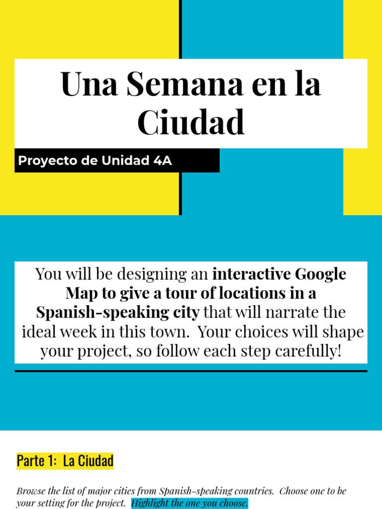 Proyecto de Unidad 4a Una Semana en La Ciudad | PDF | Syntax | Linguistics