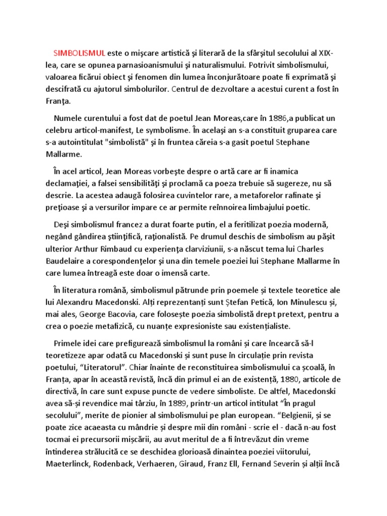 SIMBOLISMUL | PDF