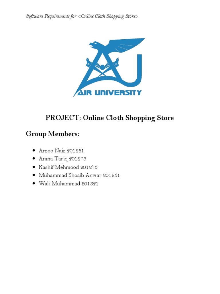 SRS Documentation Online Cloth Shoping | PDF | Online Shopping | Ios