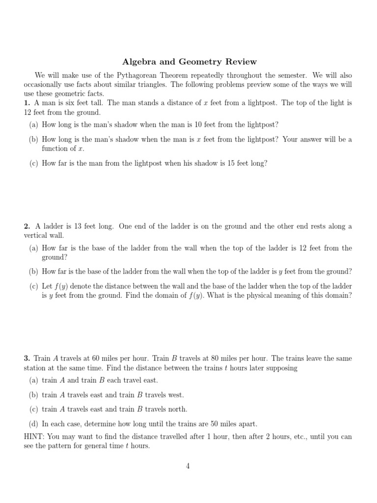 Algebra Geometry Review | PDF | Science & Mathematics
