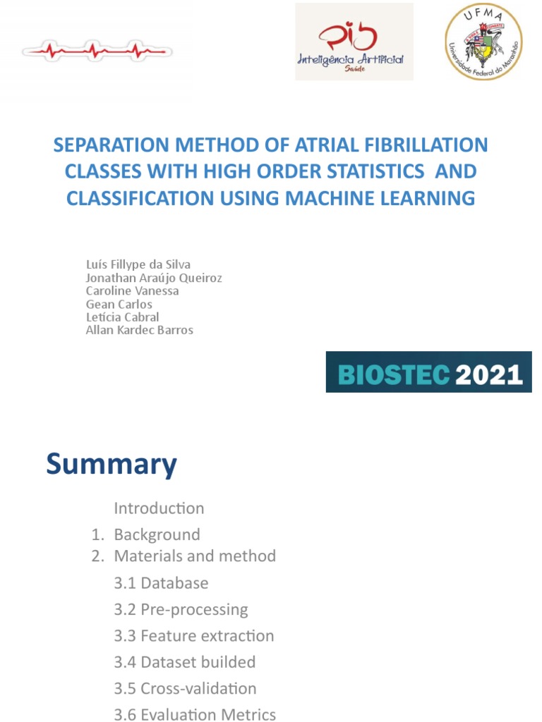 Separation Method of Atrial Fibrillation Classes With High Order Statistics and Classification ...