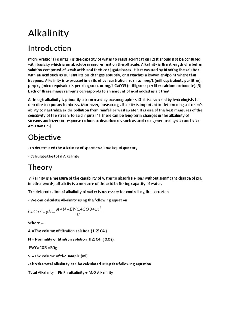 Alkalinity | PDF | Alkalinity | Titration